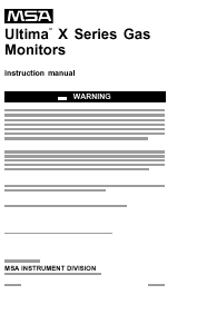 Ultima X Series Gas Monitors Instruction Manual - 10036101